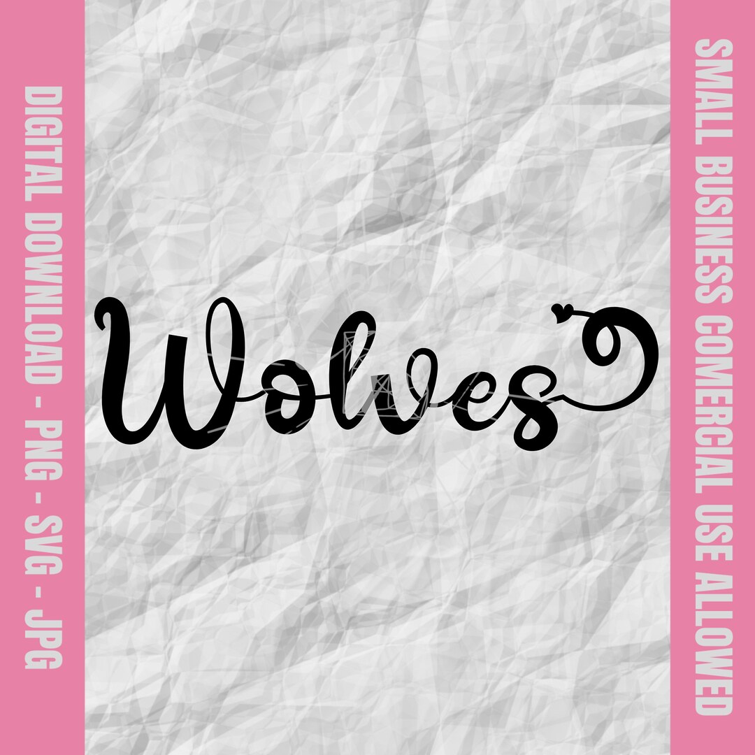 Wolves Svg, Wolves Script Heart Svg, Wolves Football Svg, Wolves Cheer ...