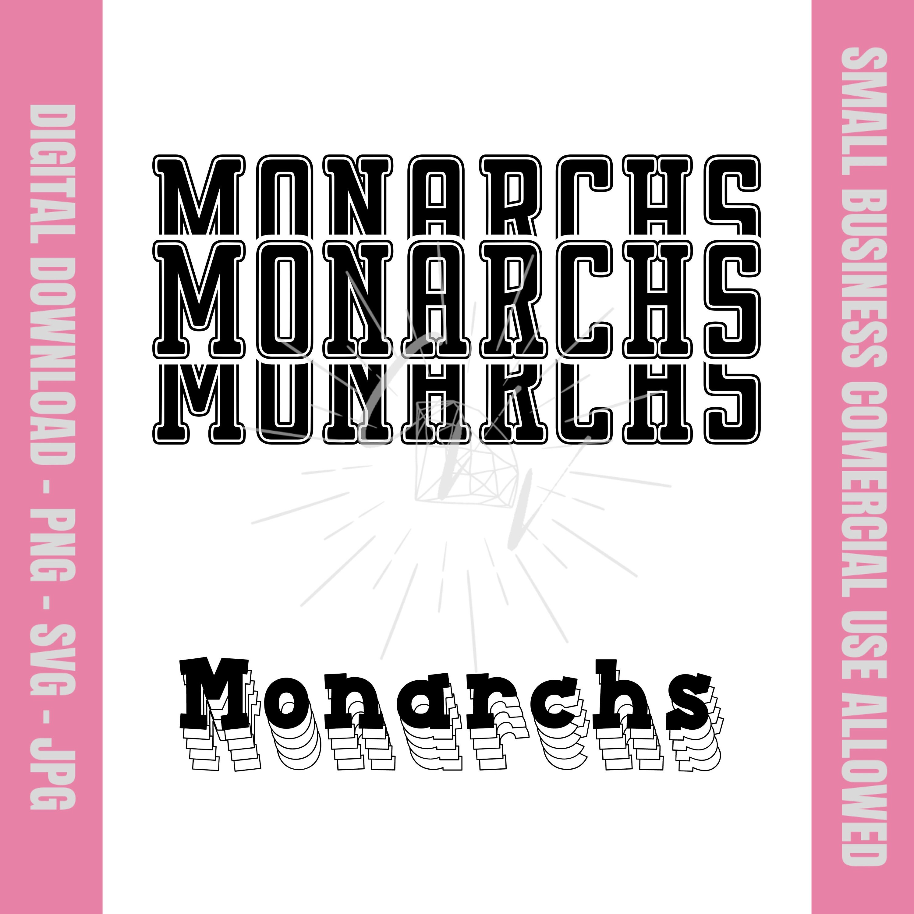 Monarchs Svg, Monarchs Stacked Letter Svg, 9 Variations, Monarchs ...