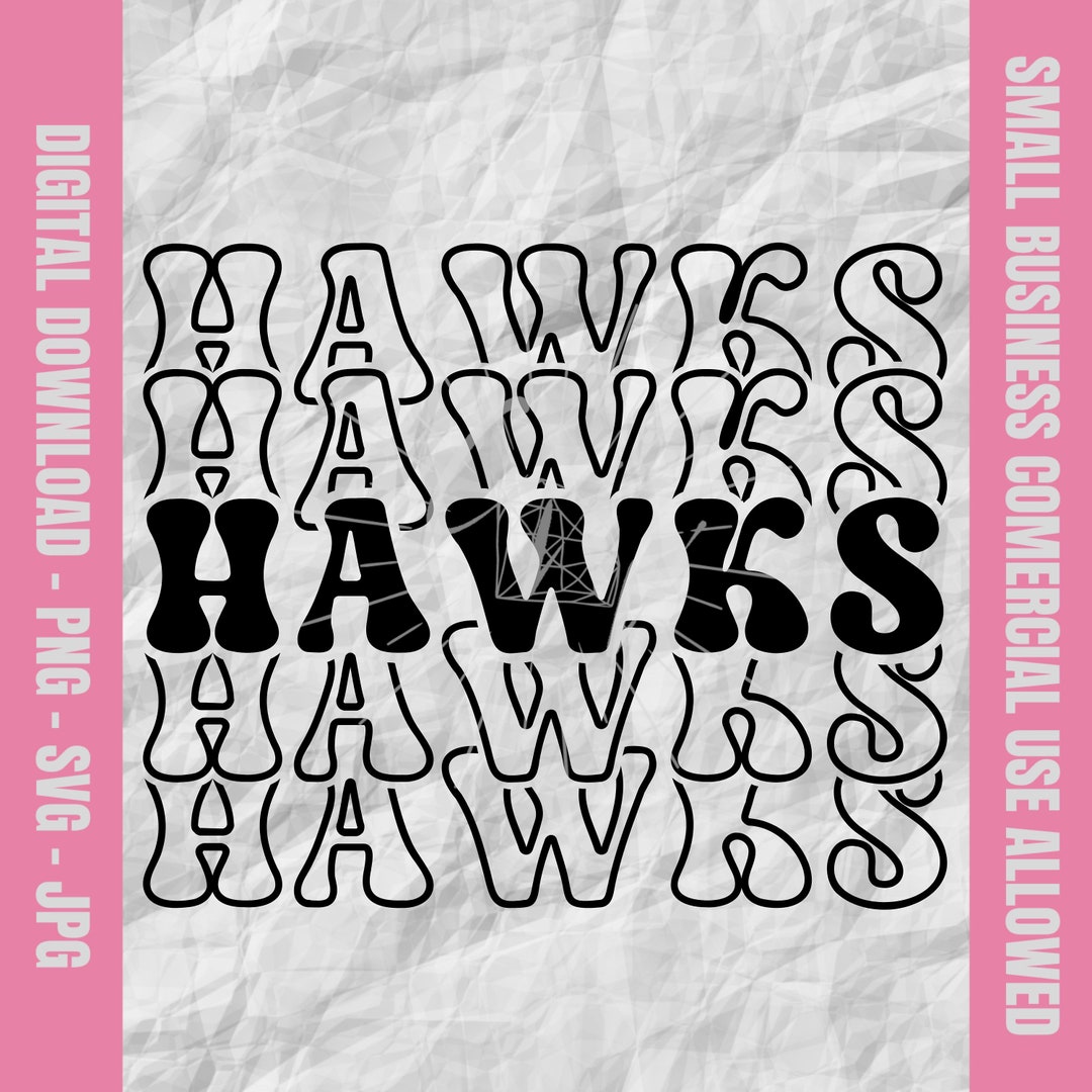 Hawks Svg, Hawks Retro Stacked Letter Svg, Hawks Football Svg, Hawks ...