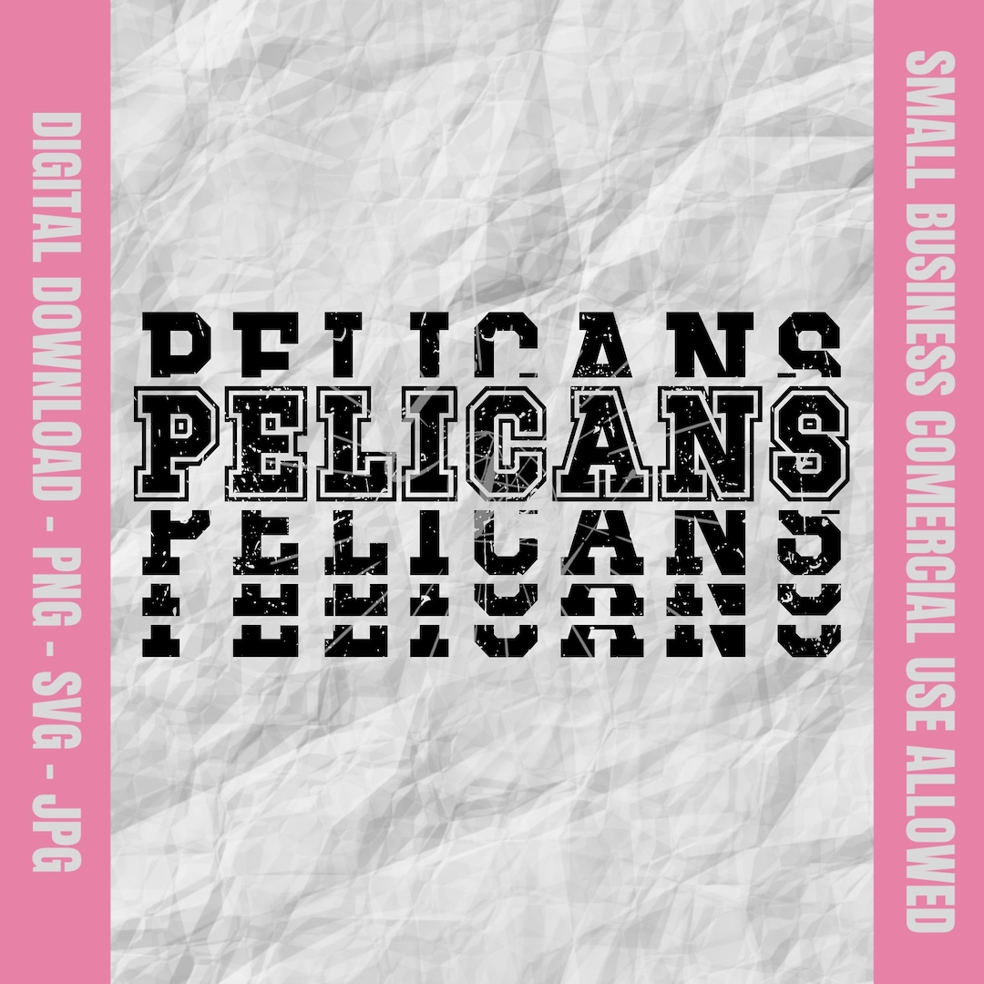 Pelicans Svg, Pelicans Stacked Varsity Letter Svg, Pelicans Football ...
