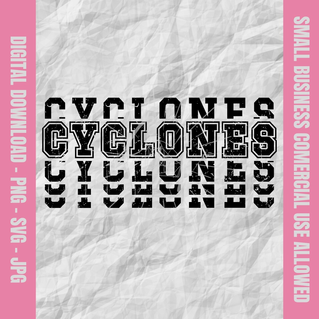 Cyclones Svg, Cyclones Stacked Varsity Letter Svg, Cyclones Football ...