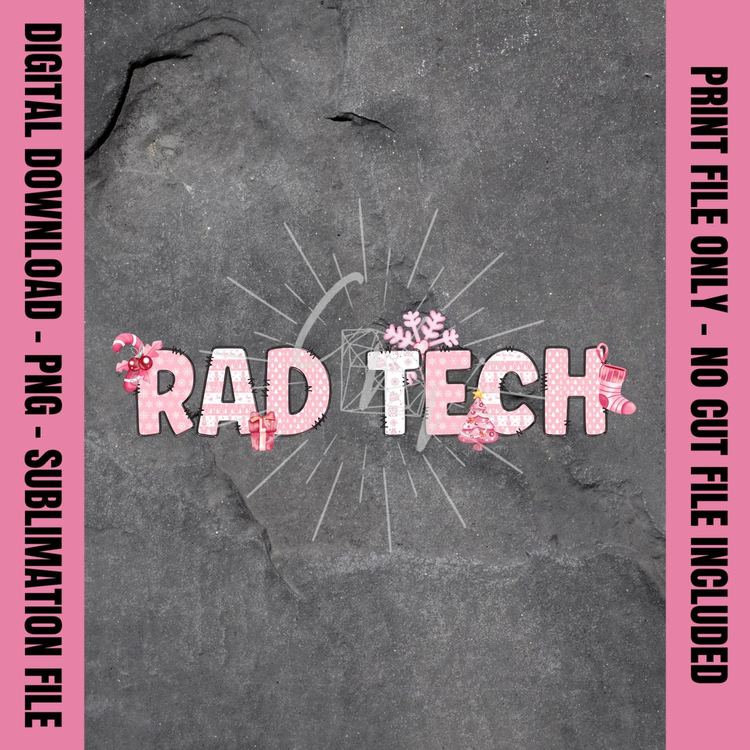 Pink Christmas Rad Tech Png, Doodle Text Rad Tech Png, Holiday Rad Tech ...