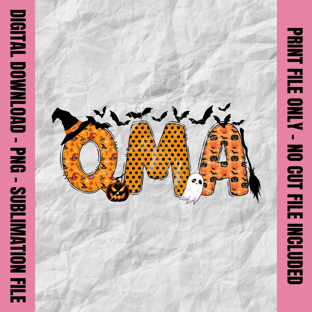 Halloween QMA Png, Doodle Text QMA Png, Spooky QMA Shirt, Fall Qma ...