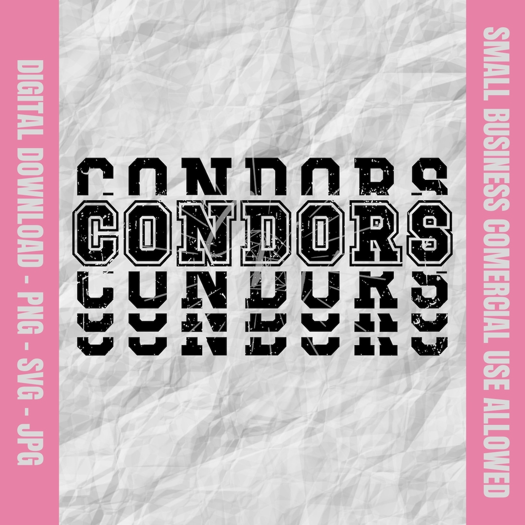 Condors Svg, Condors Stacked Varsity Letter Svg, Condors Football Svg ...