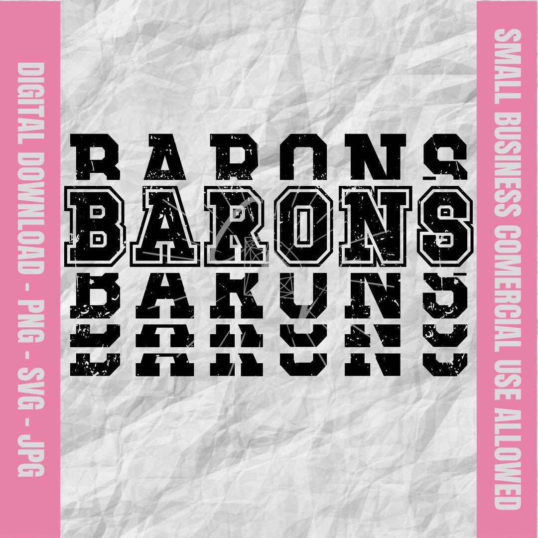 Barons Stacked Varsity Svg, Barons Svg, Barons Football Svg, Barons ...