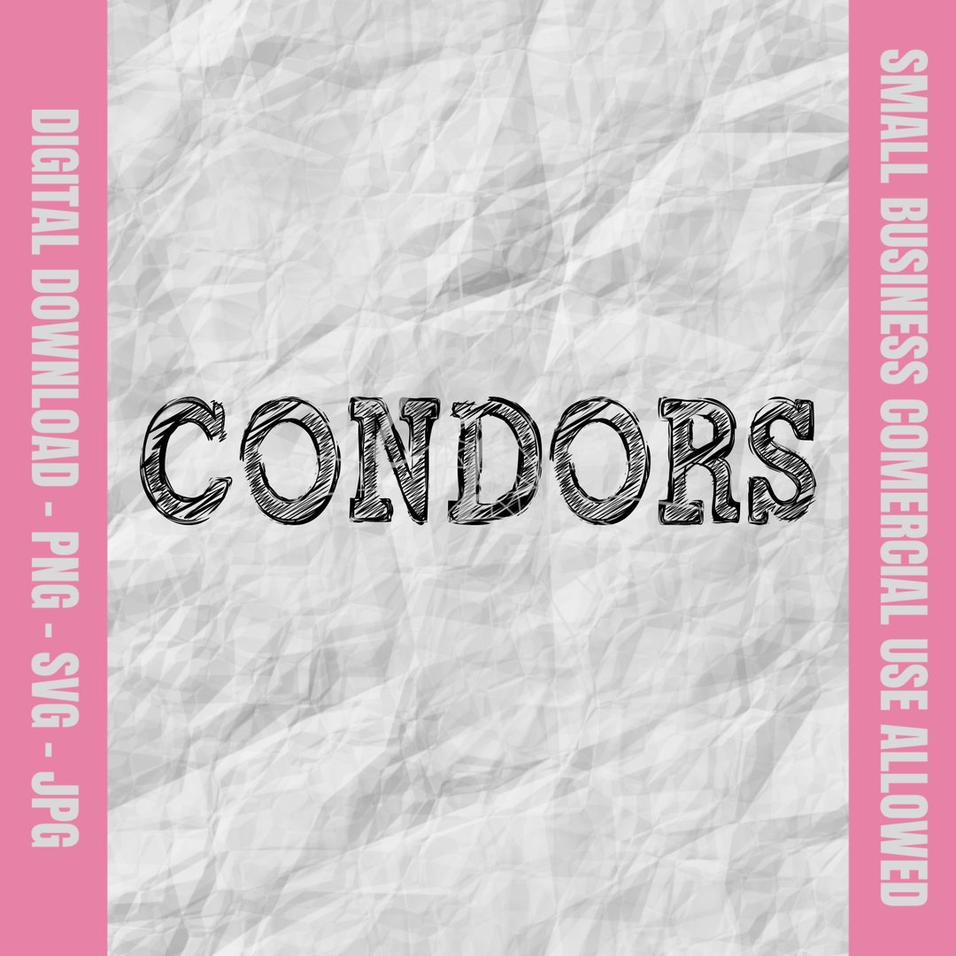 Condors Svg, Condors Chalk Block Letter Svg, Condors Football Svg ...