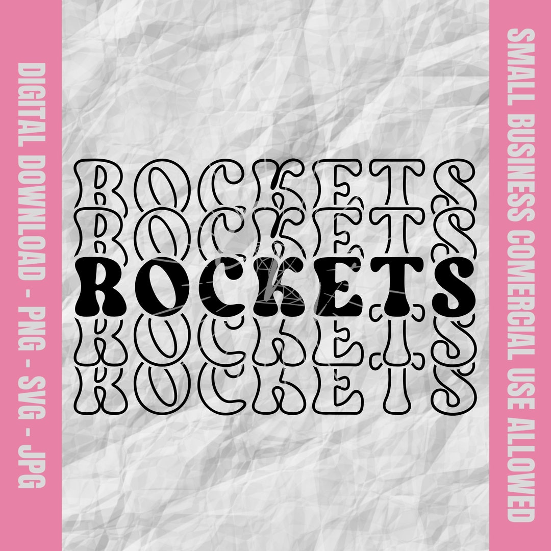 Rockets Svg, Rockets Retro Stacked Letter Svg, Rockets Football Svg ...