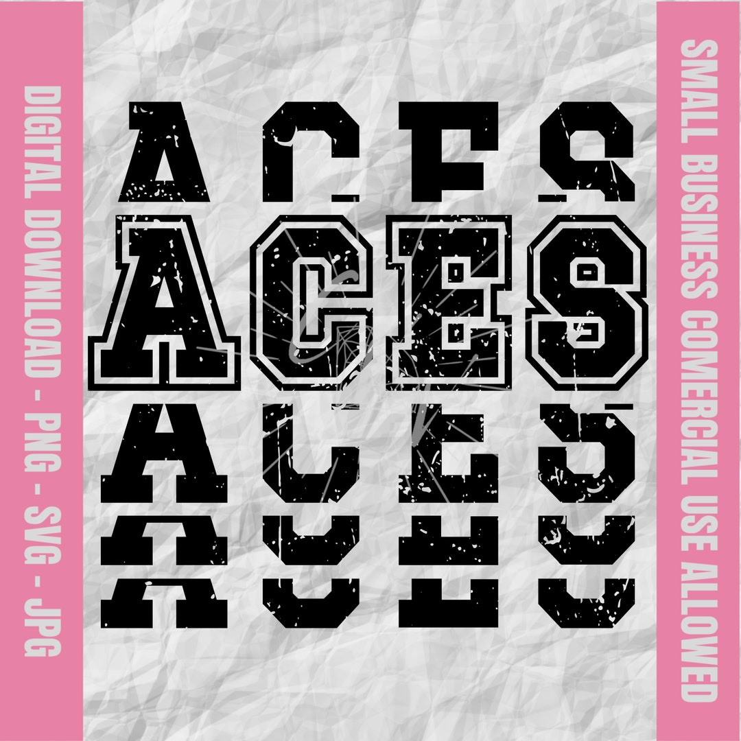 Aces Stacked Varsity Svg, Aces Svg, Aces Football Svg, Aces Cheer Png ...