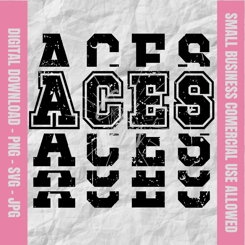 Aces Stacked Varsity Svg, Aces Svg, Aces Football Svg, Aces Cheer Png ...