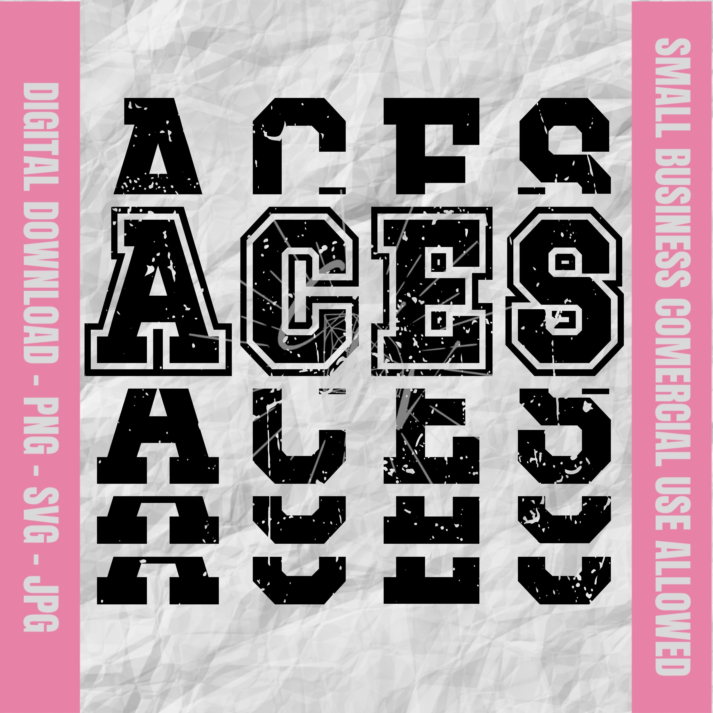Aces Stacked Varsity Svg, Aces Svg, Aces Football Svg, Aces Cheer Png ...
