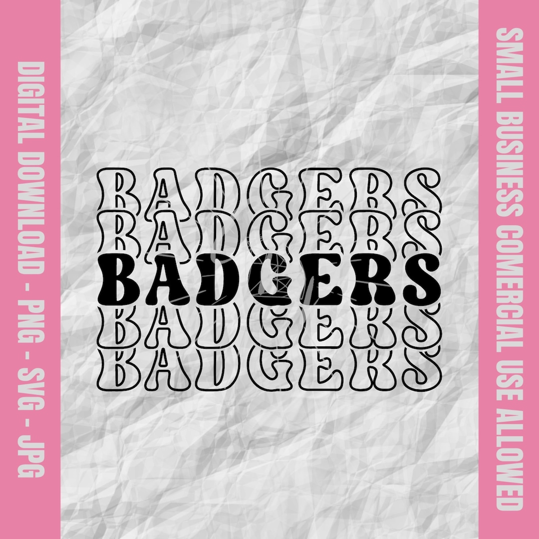 Badgers Retro Stacked Svg, Badgers Svg, Badgers Football Svg, Badgers ...