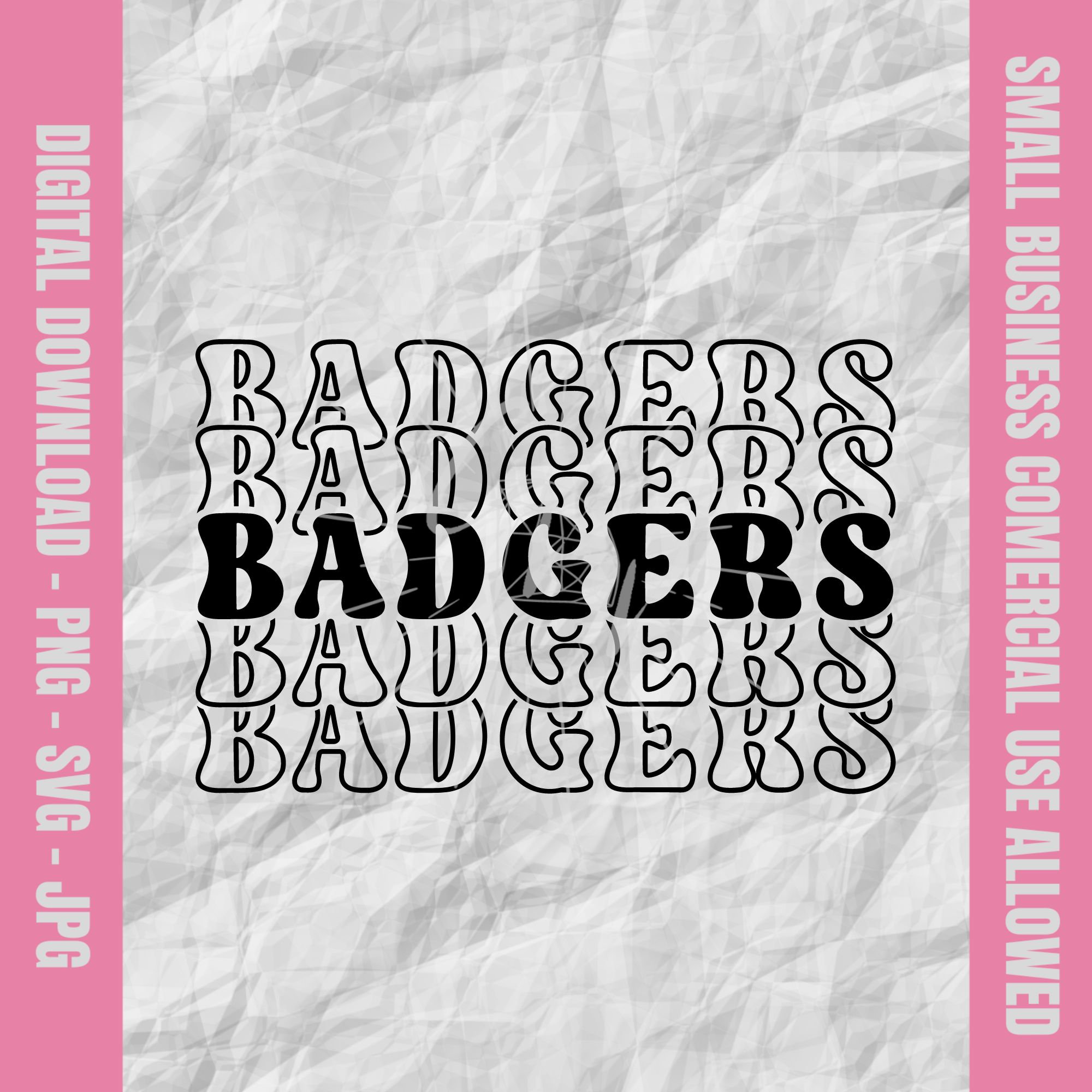 Badgers Retro Stacked Svg, Badgers Svg, Badgers Football Svg, Badgers ...