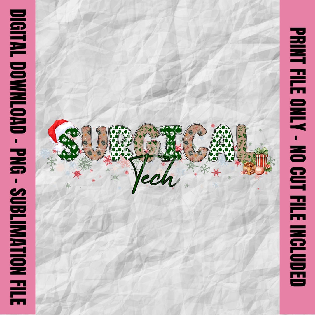 Christmas Surgical Tech Png, Doodle Text Surgical Tech Png, Holiday ...