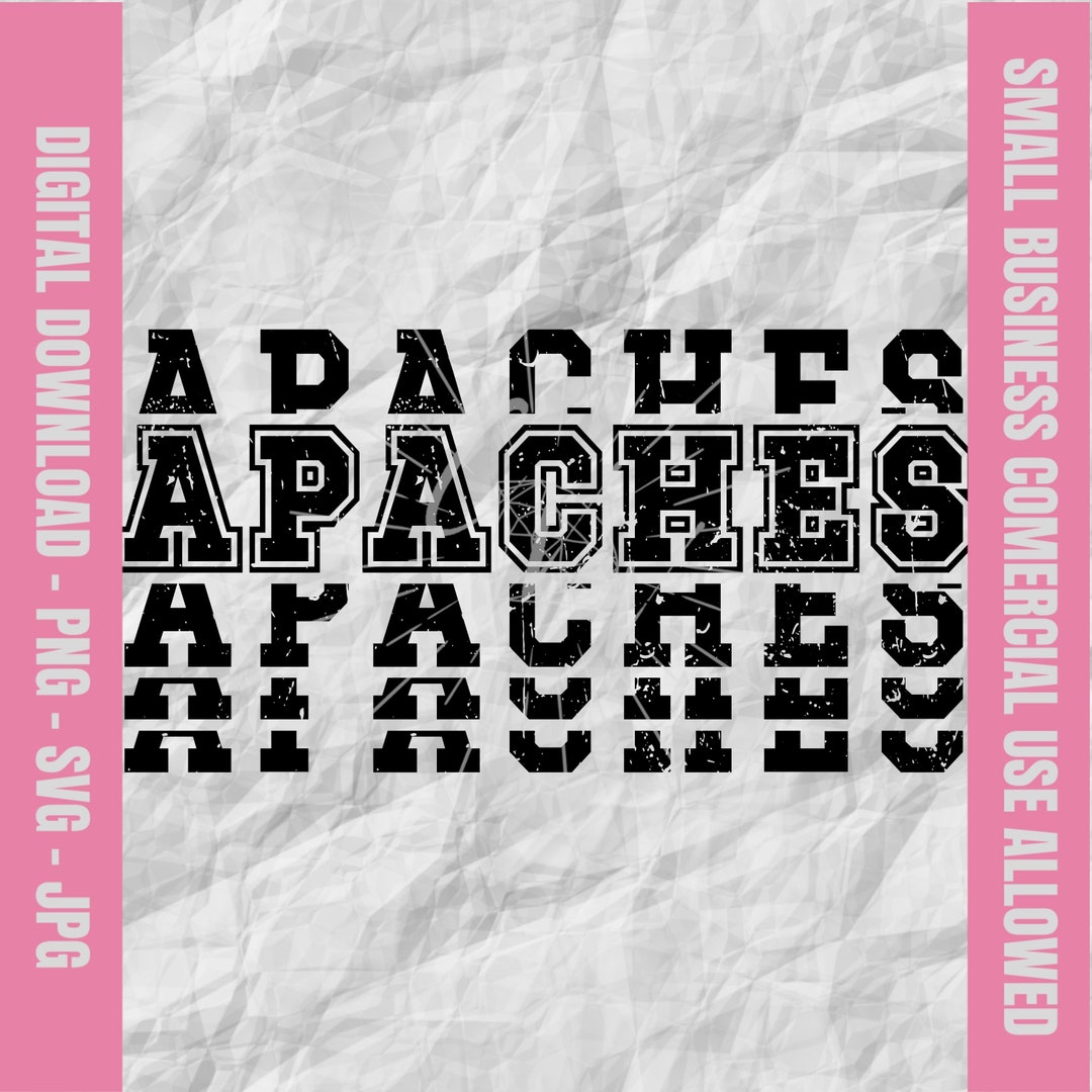 Apaches Stacked Varsity Svg, Apaches Svg, Apaches Football Svg, Apaches ...