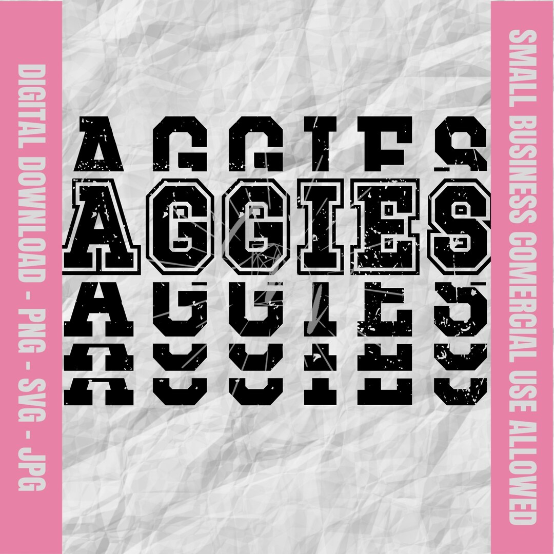 Aggies Stacked Varsity Svg, Aggies Svg, Aggies Football Svg, Aggies ...