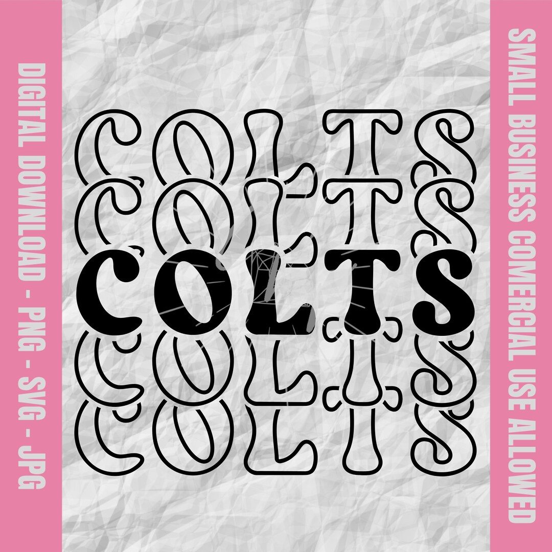 Colts Svg, Colts Retro Stacked Letter Svg, Colts Football Svg, Colts ...