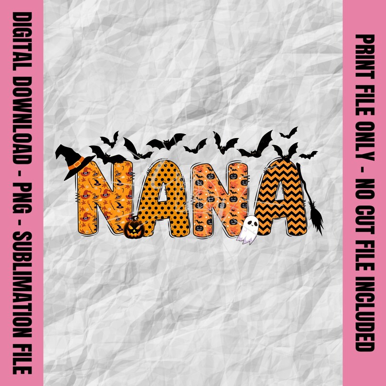 Halloween Nana Png, Doodle Text Nana Png, Spooky Nana Shirt, Fall Nana ...