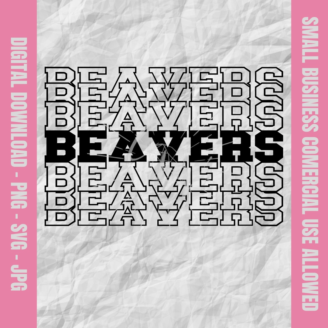 Beavers Repeating Stacked Svg, Beavers Svg, Beavers Football Svg ...