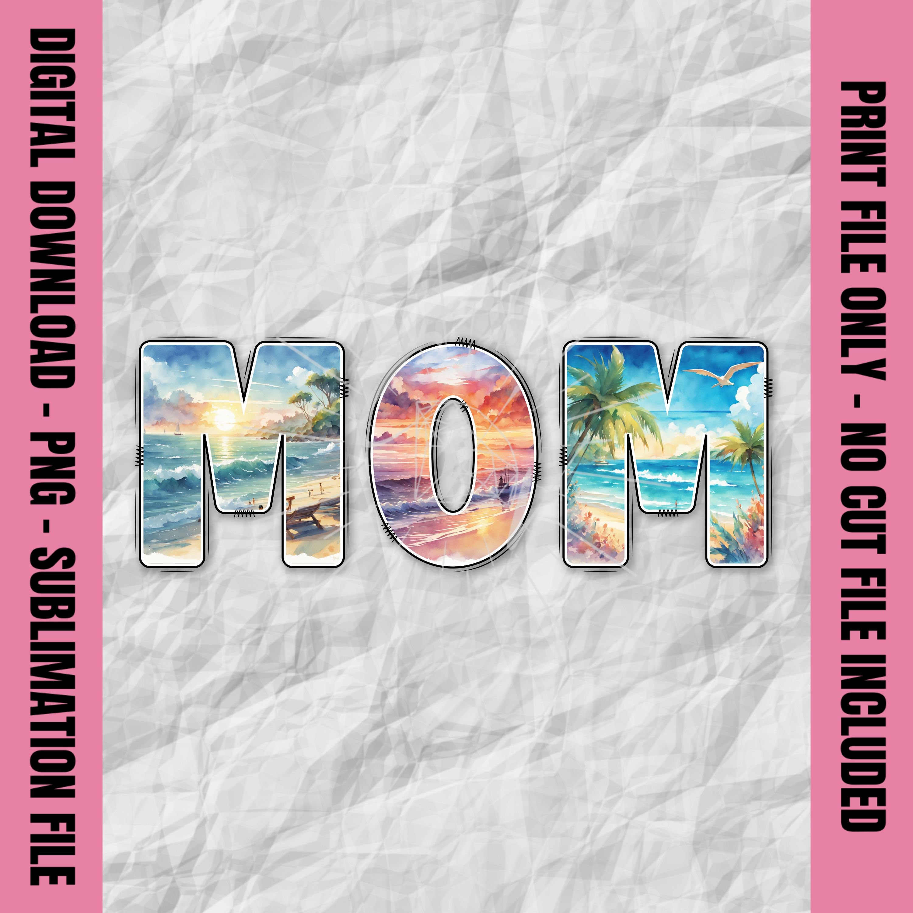 Beach Mom Png, Beach Scene Mom Png, Beachy Mom Shirt, Summer Mom ...