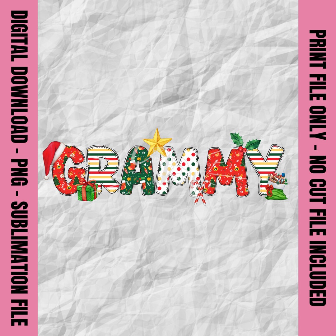 Christmas Grammy Png, Doodle Text Grammy Png, Holiday Grammy Shirt ...