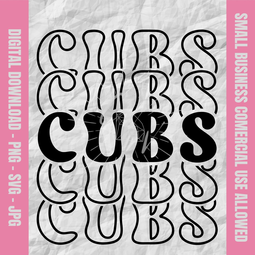 Cubs Svg, Cubs Retro Stacked Letter Svg, Cubs Football Svg, Cubs Cheer ...