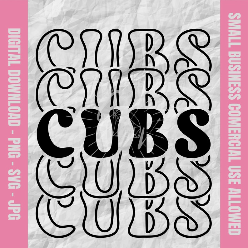 Cubs Svg, Cubs Retro Stacked Letter Svg, Cubs Football Svg, Cubs Cheer ...
