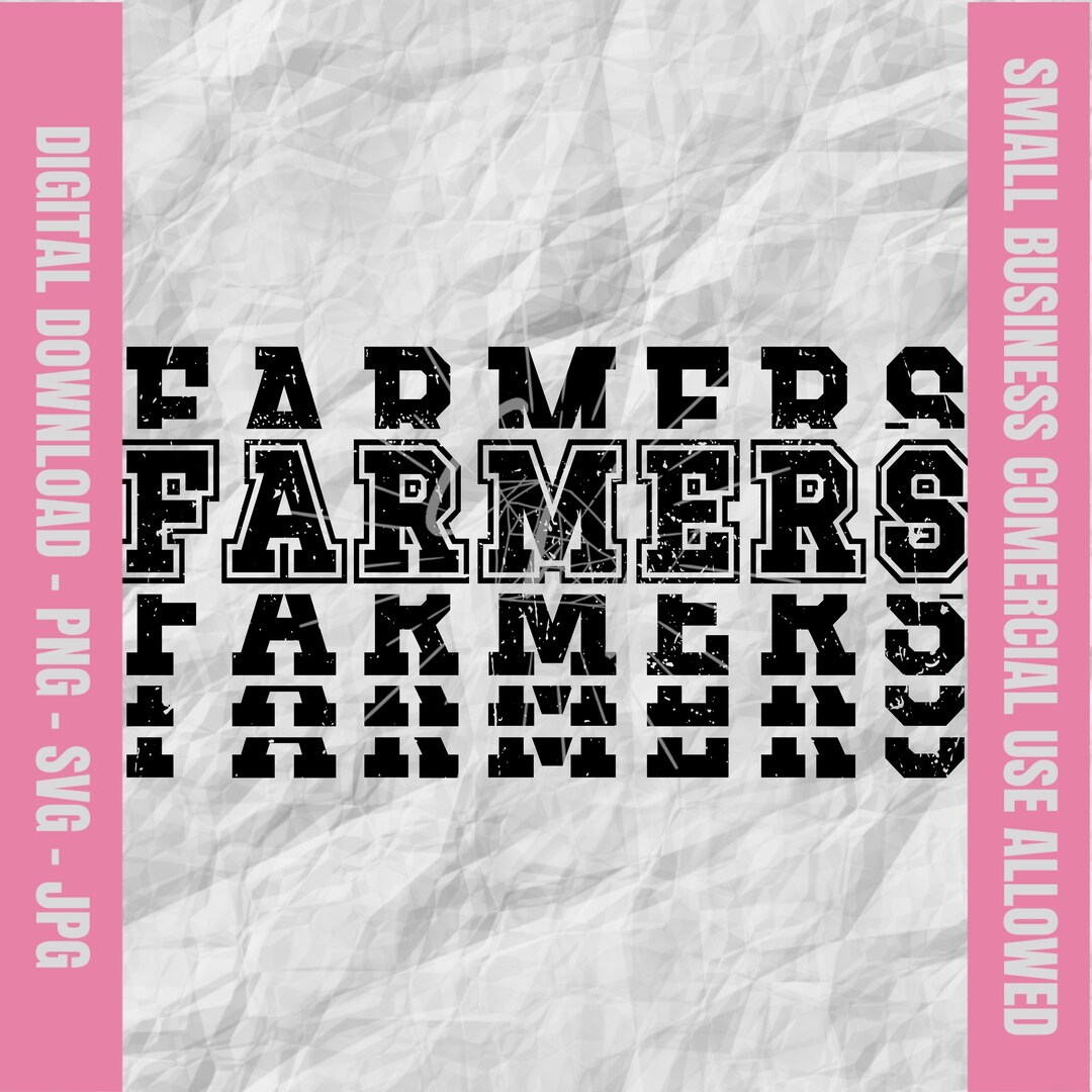 Farmers Stacked Varsity Svg, Farmers Svg, Farmers Football Svg, Farmers ...