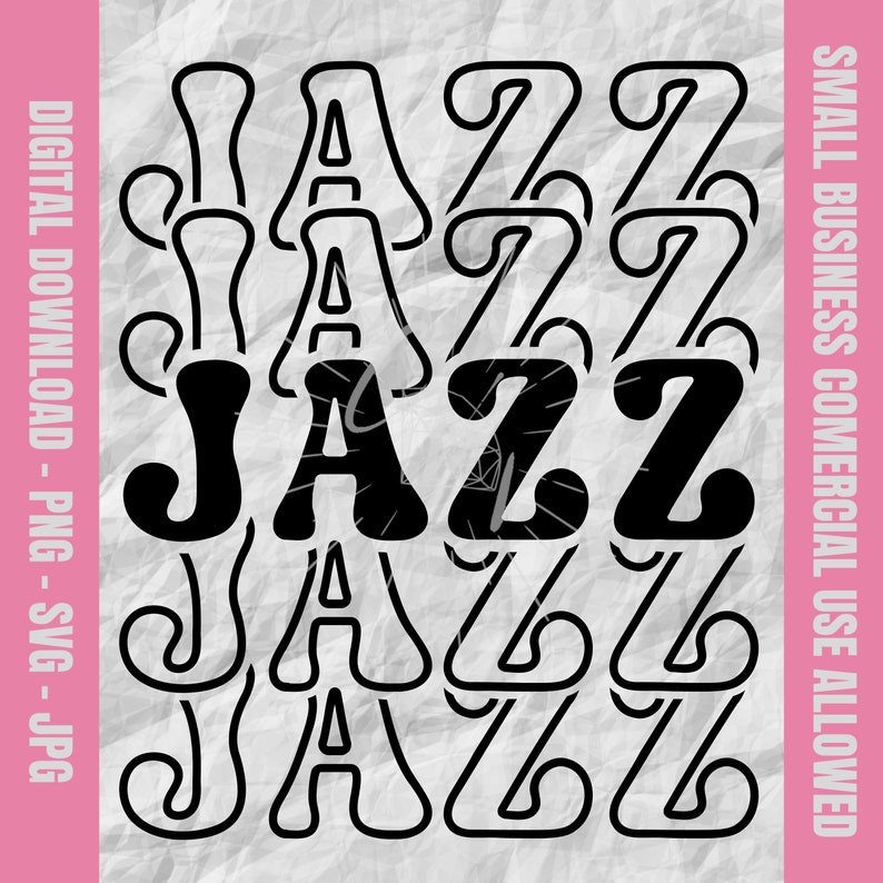Jazz Svg, Jazz Retro Stacked Letter Svg, Jazz Football Svg, Jazz Cheer ...