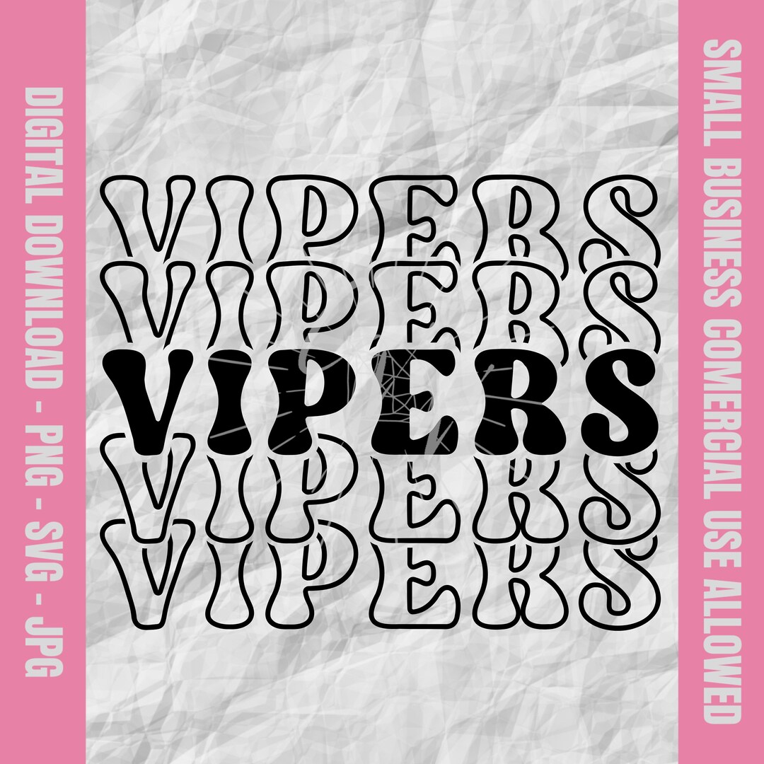 Vipers Svg, Vipers Retro Stacked Letter Svg, Vipers Football Svg ...