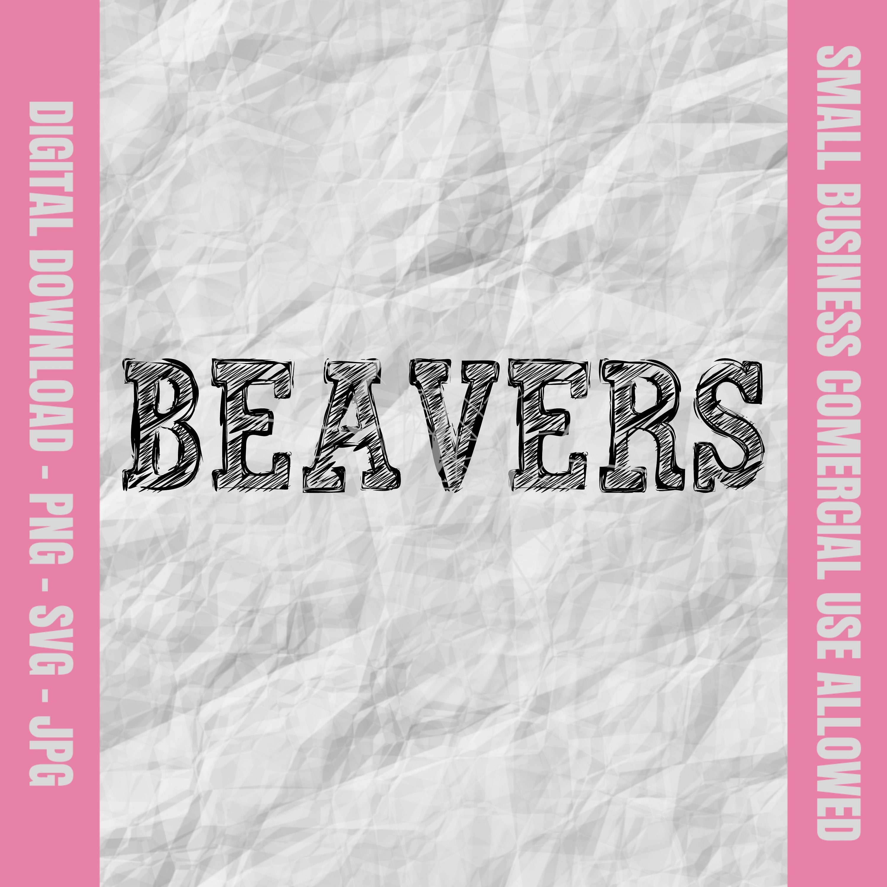 Beavers Block Sketch Svg, Beavers Svg, Beavers Football Svg, Beavers ...