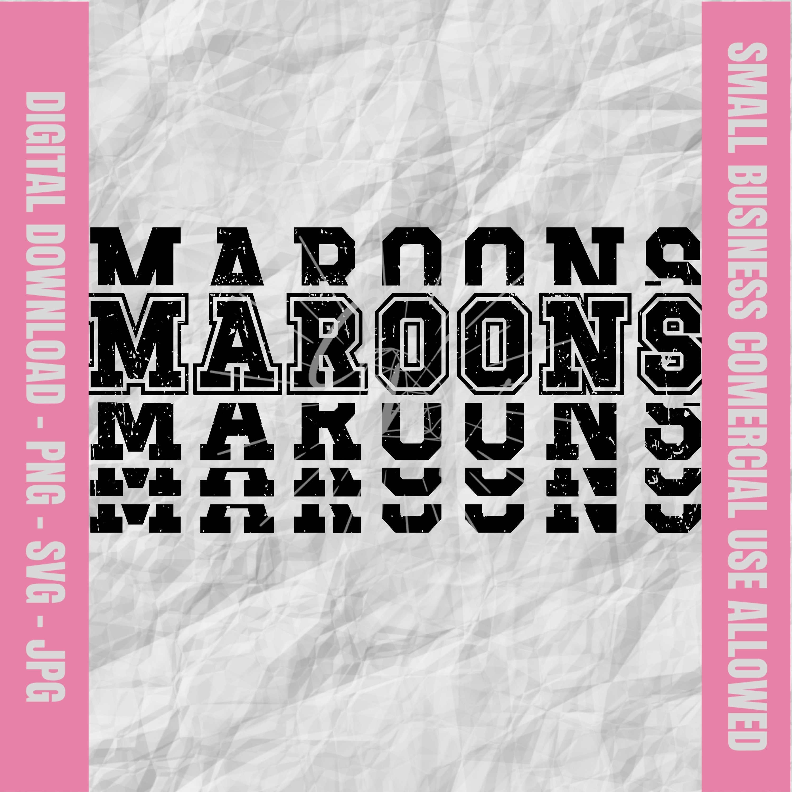 Maroons Stacked Varsity Svg, Maroons Svg, Maroons Football Svg, Maroons ...