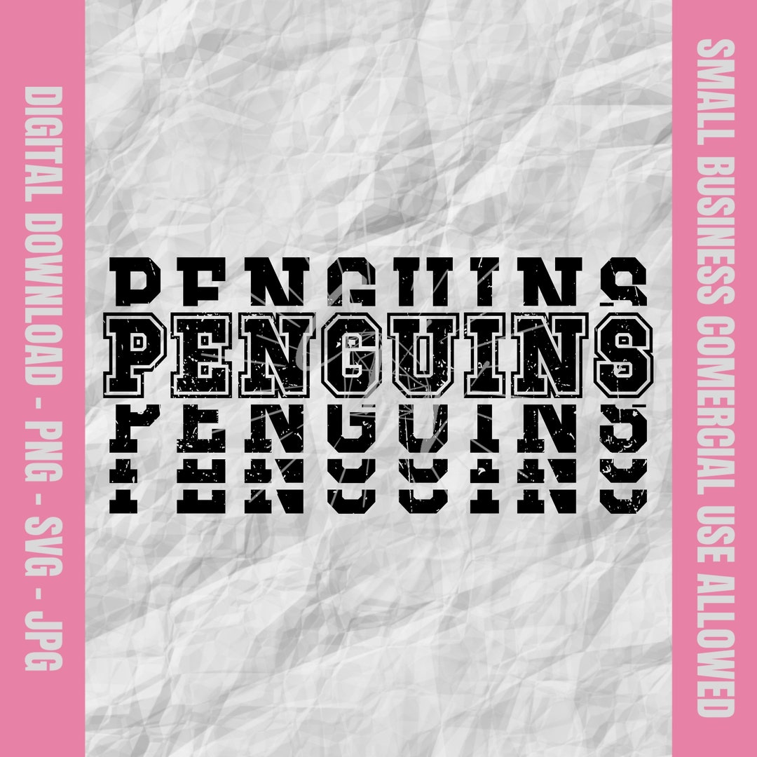 Penguins Svg, Penguins Stacked Varsity Letter Svg, Penguins Football ...