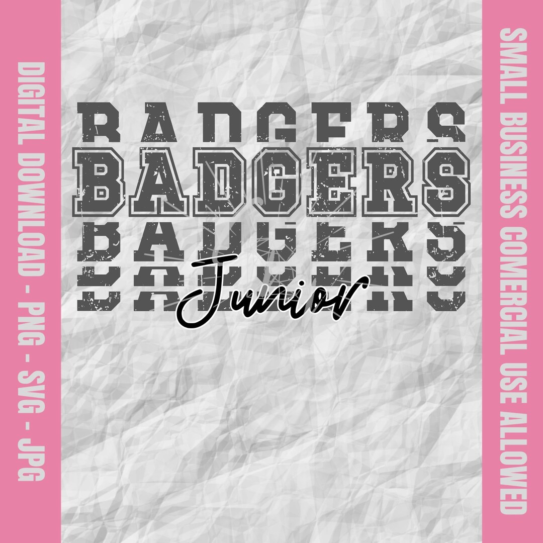 Badgers Junior Svg, Badgers Svg, Badgers Football Svg, Badgers Cheer ...