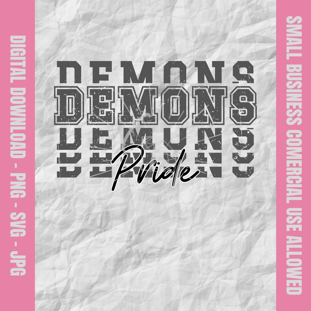 Demons Pride Svg, Demons Svg, Demons Football Svg, Demons Cheer Png ...