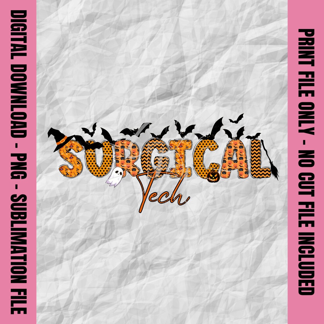 Halloween Surgical Tech Png, Doodle Text Surgical Tech, Spooky Surgical ...