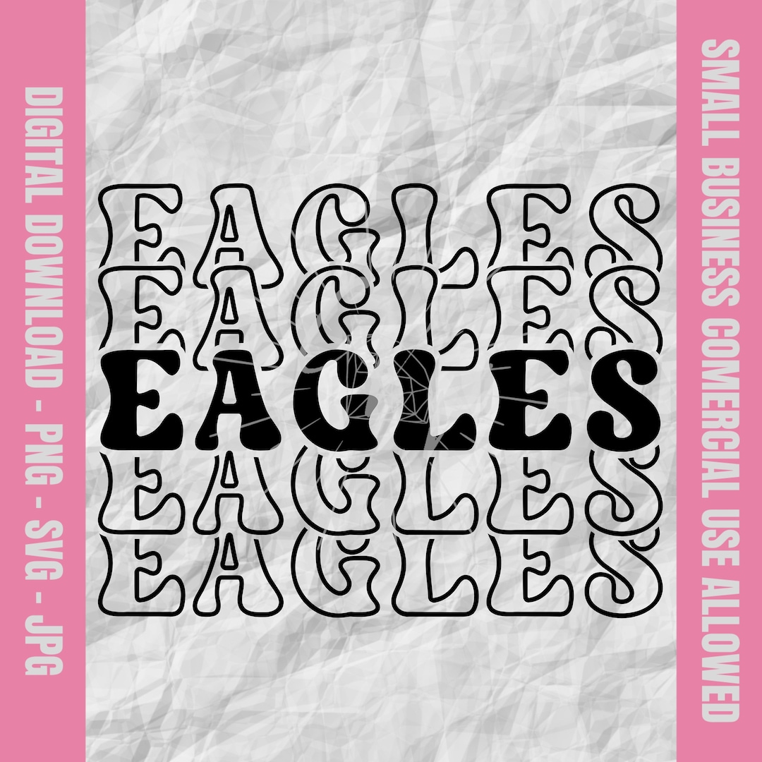 Eagles Svg, Eagles Retro Stacked Letter Svg, Eagles Football Svg ...
