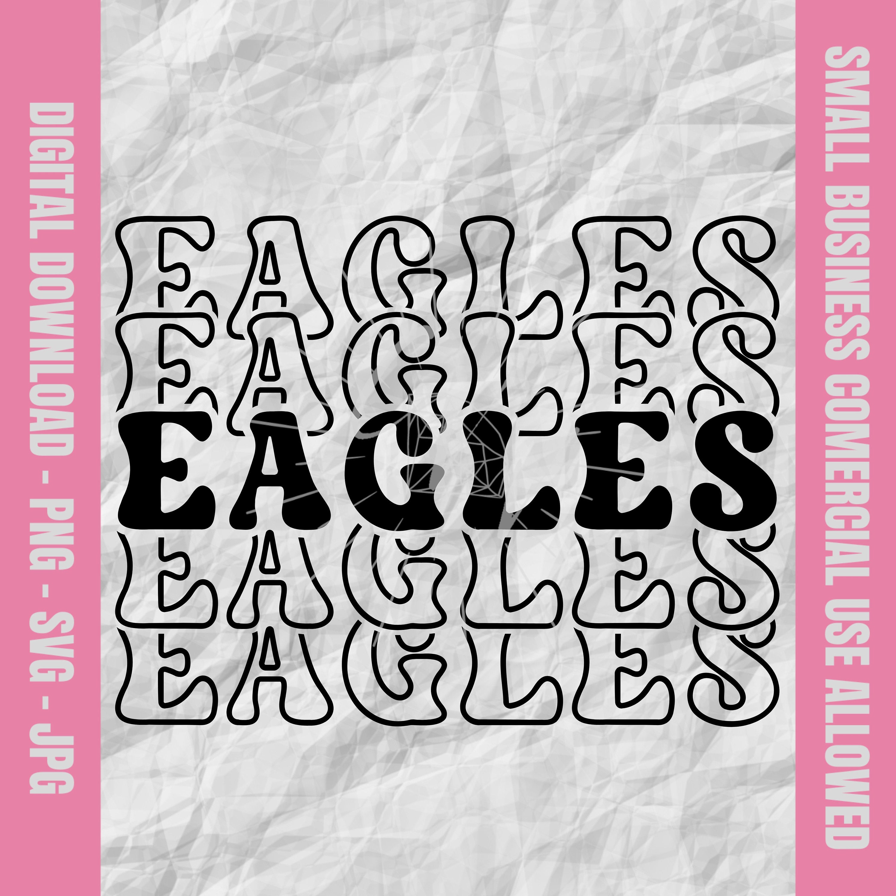Eagles Svg, Eagles Retro Stacked Letter Svg, Eagles Football Svg ...