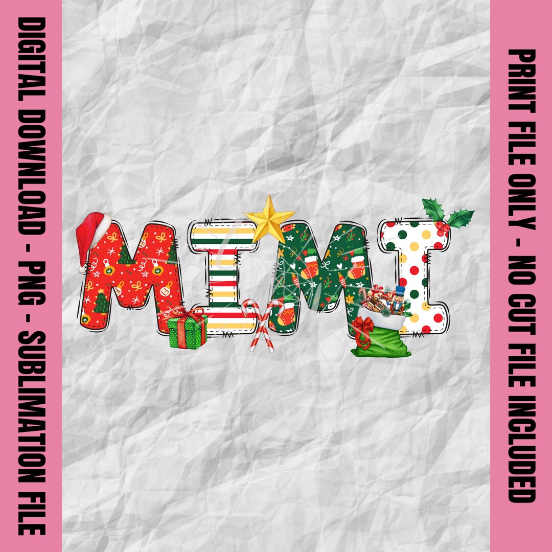 Christmas Mimi Png, Doodle Text Mimi Png, Holiday Mimi Shirt, Winter ...