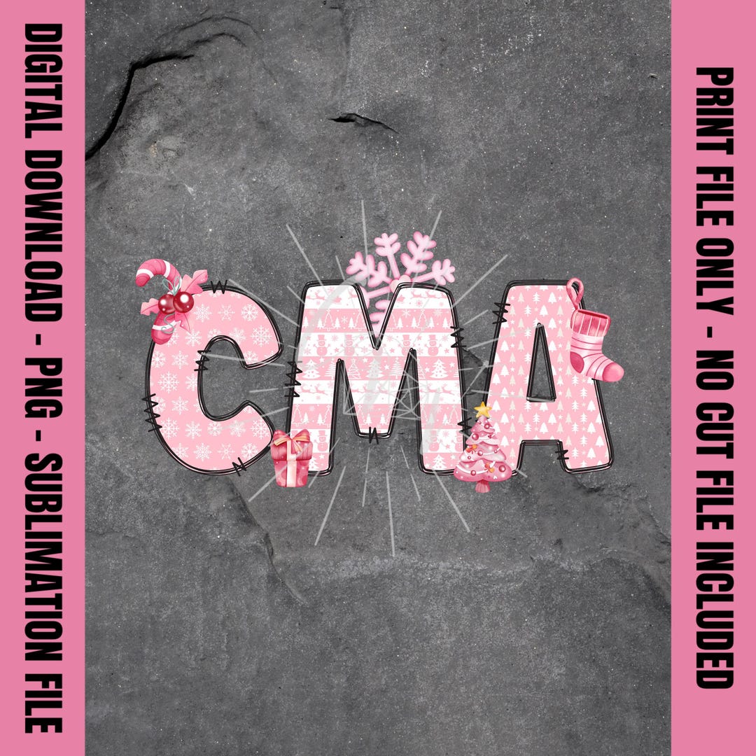 Pink Christmas CMA Png, Doodle Text CMA Png, Holiday CMA Shirt, Winter ...