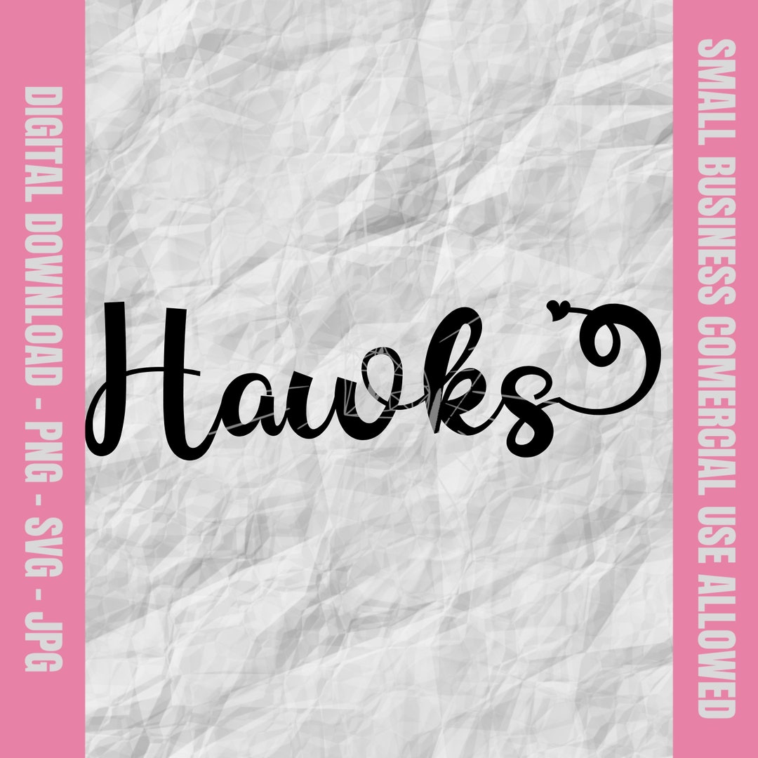 Hawks Svg, Hawks Script Heart Svg, Hawks Football Svg, Hawks Cheer Png ...