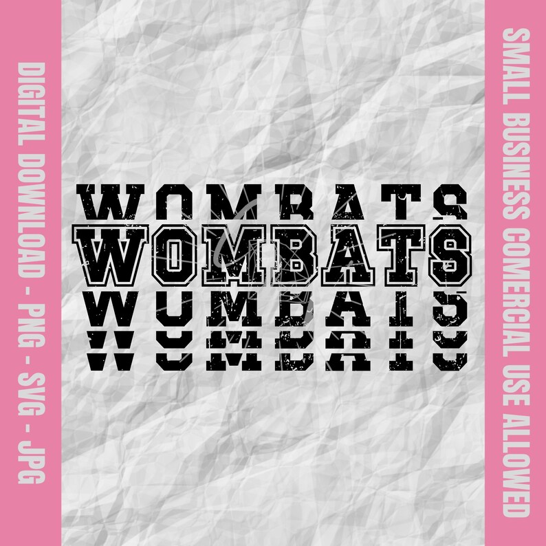 Wombats Svg, Wombats Stacked Varsity Letter Svg, Wombats Football Svg ...