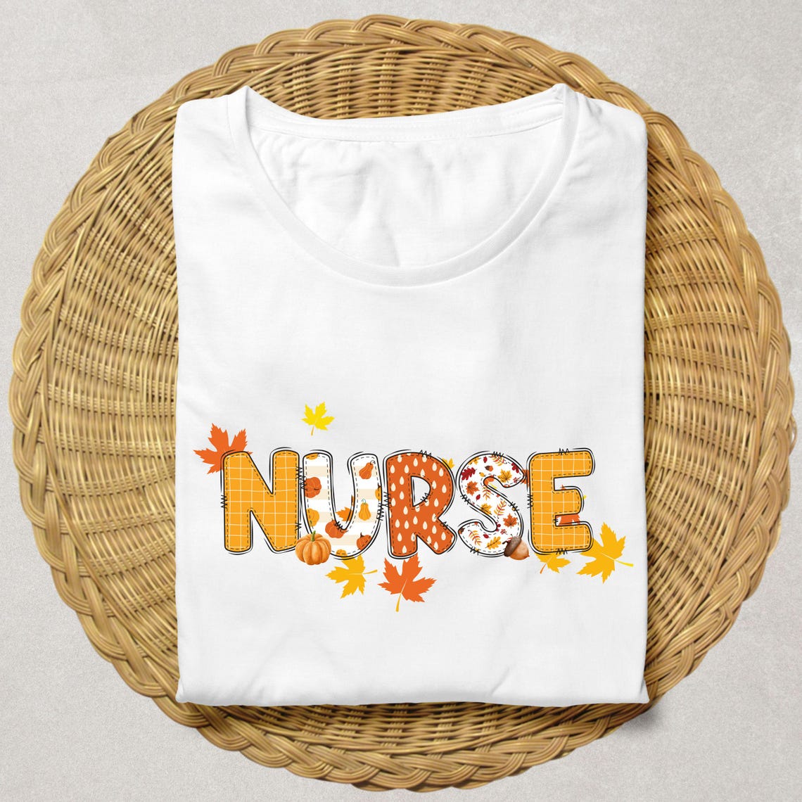 Autumn Nurse Png, Doodle Text Nurse Png, Leaves Nurse Shirt, Fall Nurse ...