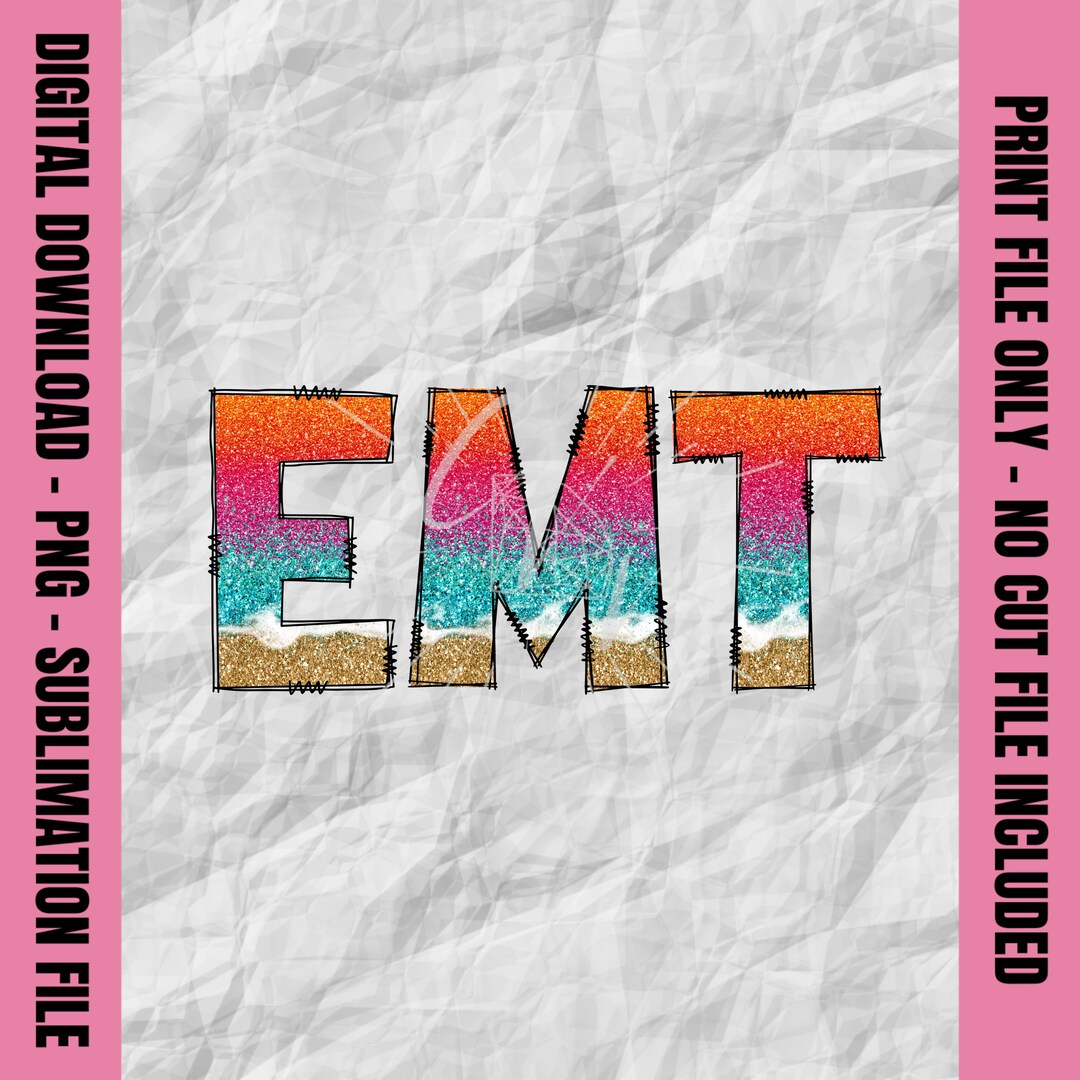 Beach EMT Png, Glitter Beach EMT Png, Beachy EMT Shirt, Summer Emt ...