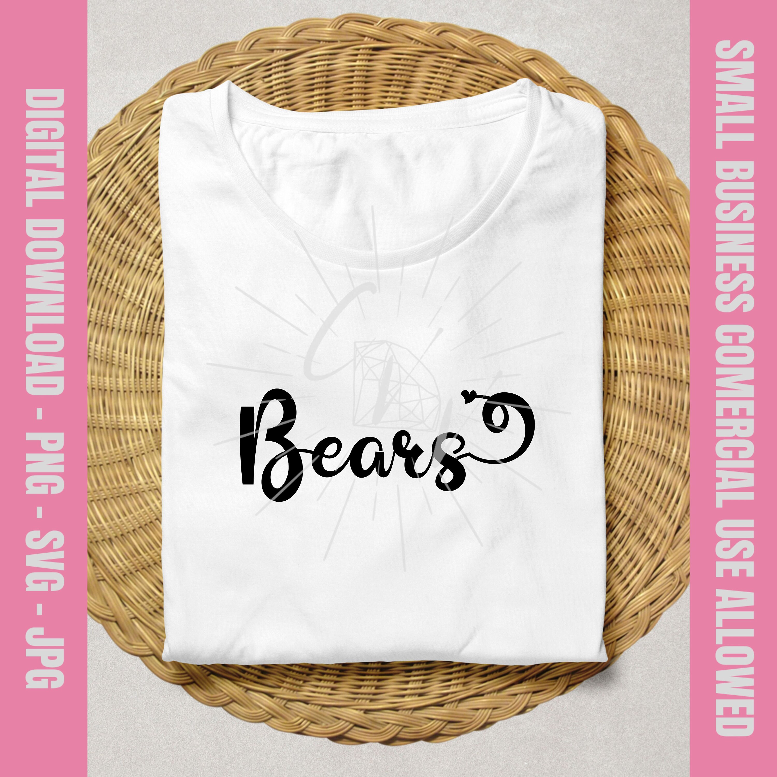 Bears Svg, Bears Script Heart Svg, Bears Football Svg, Bears Cheer Png ...