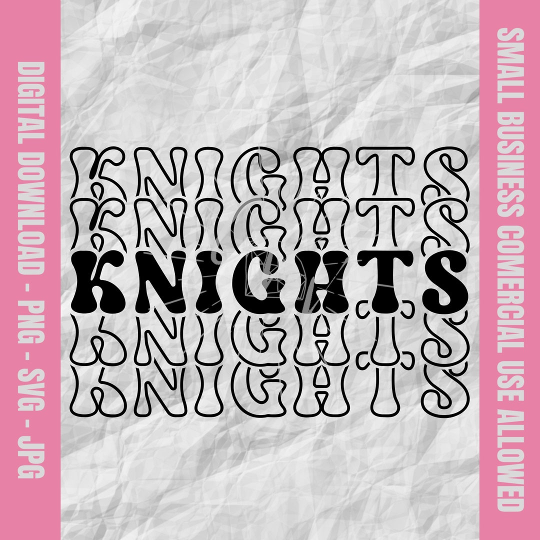 Knights Svg, Knights Retro Stacked Letter Svg, Knights Football Svg ...