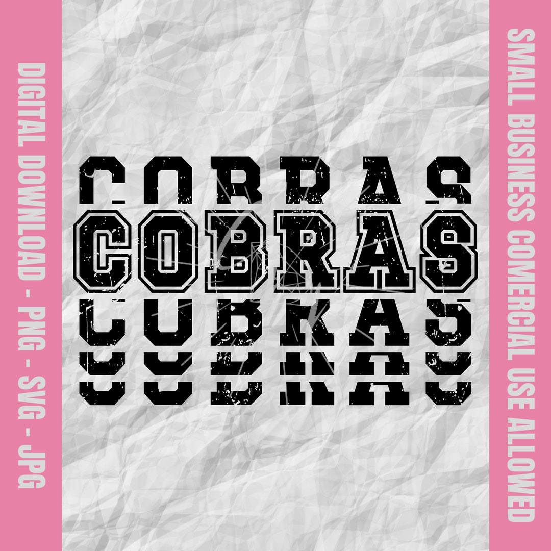 Cobras Svg, Cobras Stacked Varsity Letter Svg, Cobras Football Svg ...