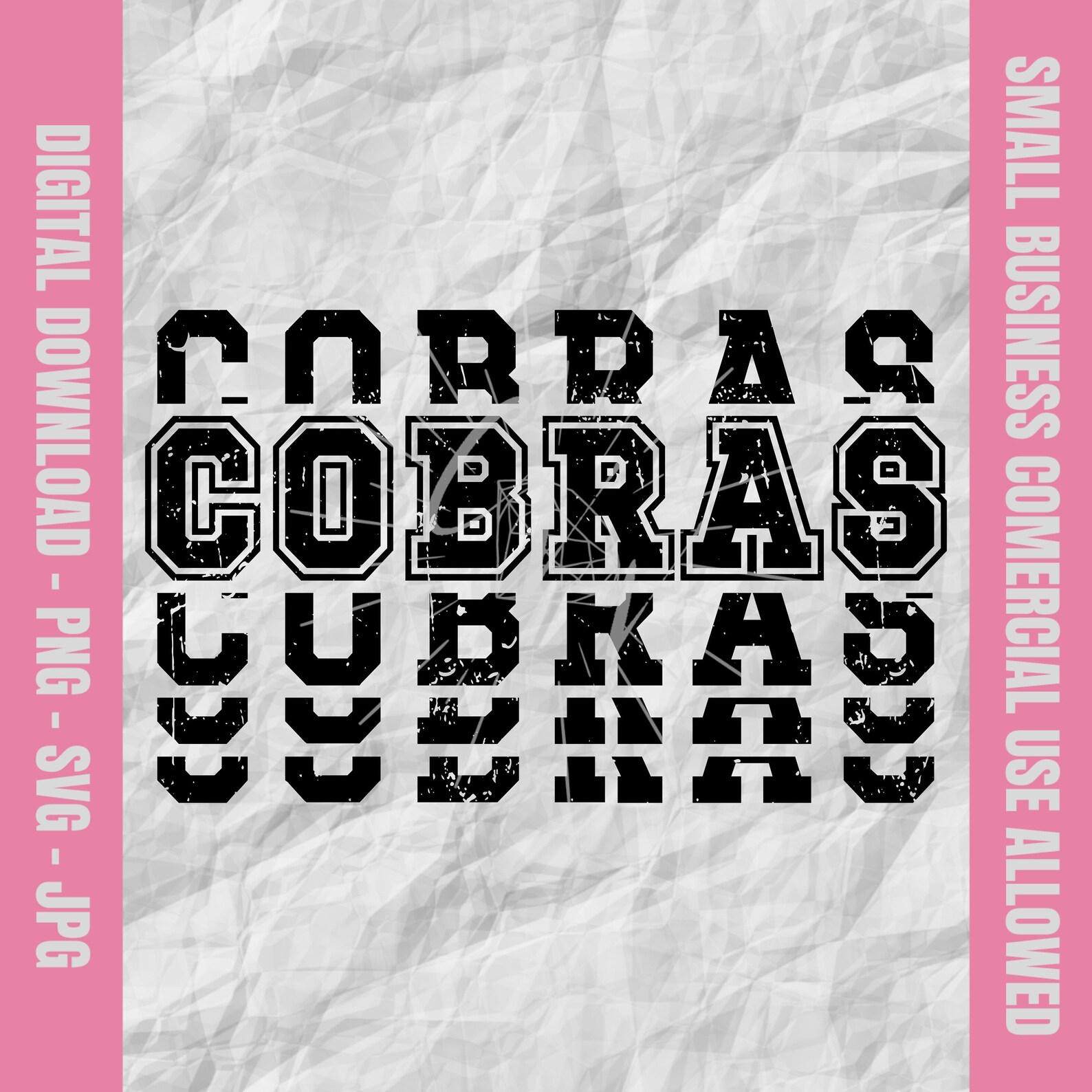 Cobras Svg, Cobras Stacked Varsity Letter Svg, Cobras Football Svg ...