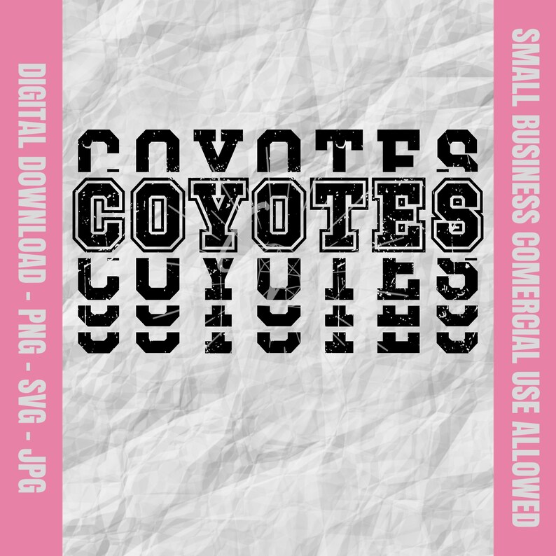 Coyotes Svg Coyotes Stacked Varsity Letter Svg Coyotes Football Svg Coyotes Cheer Png