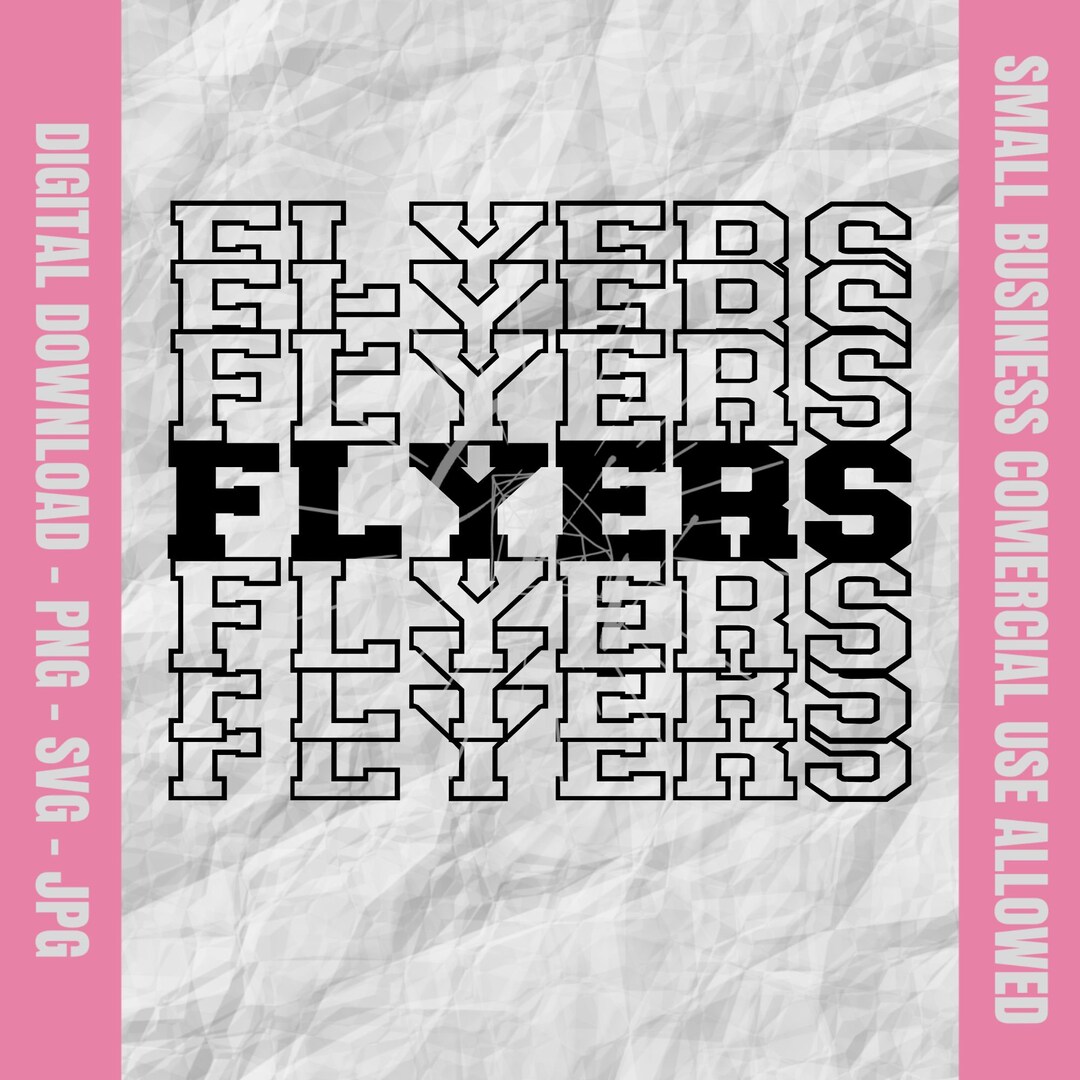 Flyers Repeating Stacked, Flyers Svg, Flyers Football Svg, Flyers Cheer ...