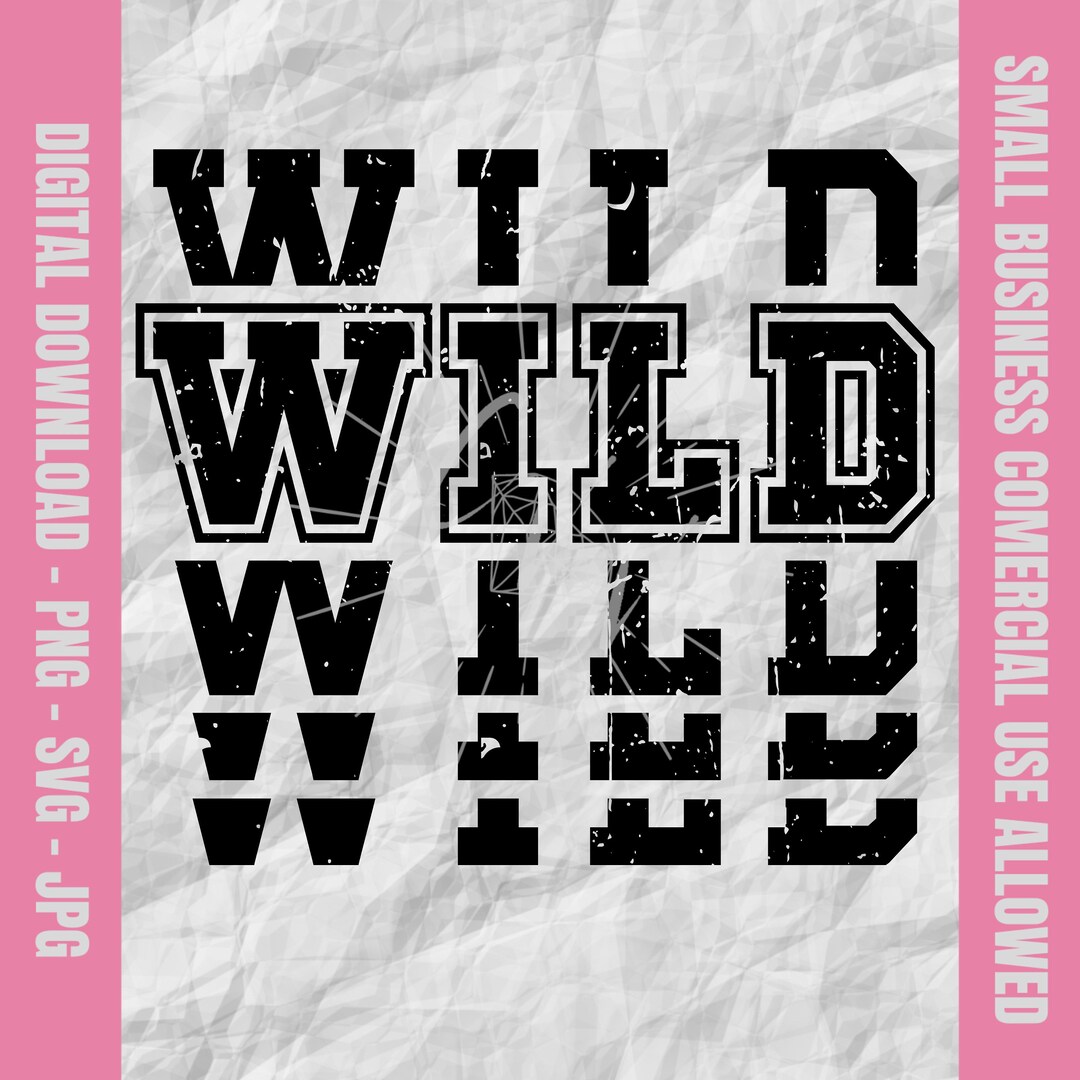 Wild Svg, Wild Stacked Varsity Letter Svg, Wild Football Svg, Wild ...